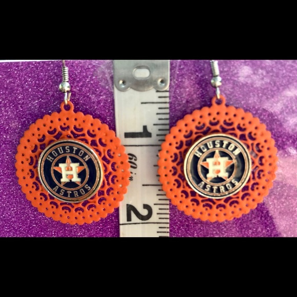 Cherance | Jewelry | Houston Astros Orange Smiles Logo Earrings | Poshmark